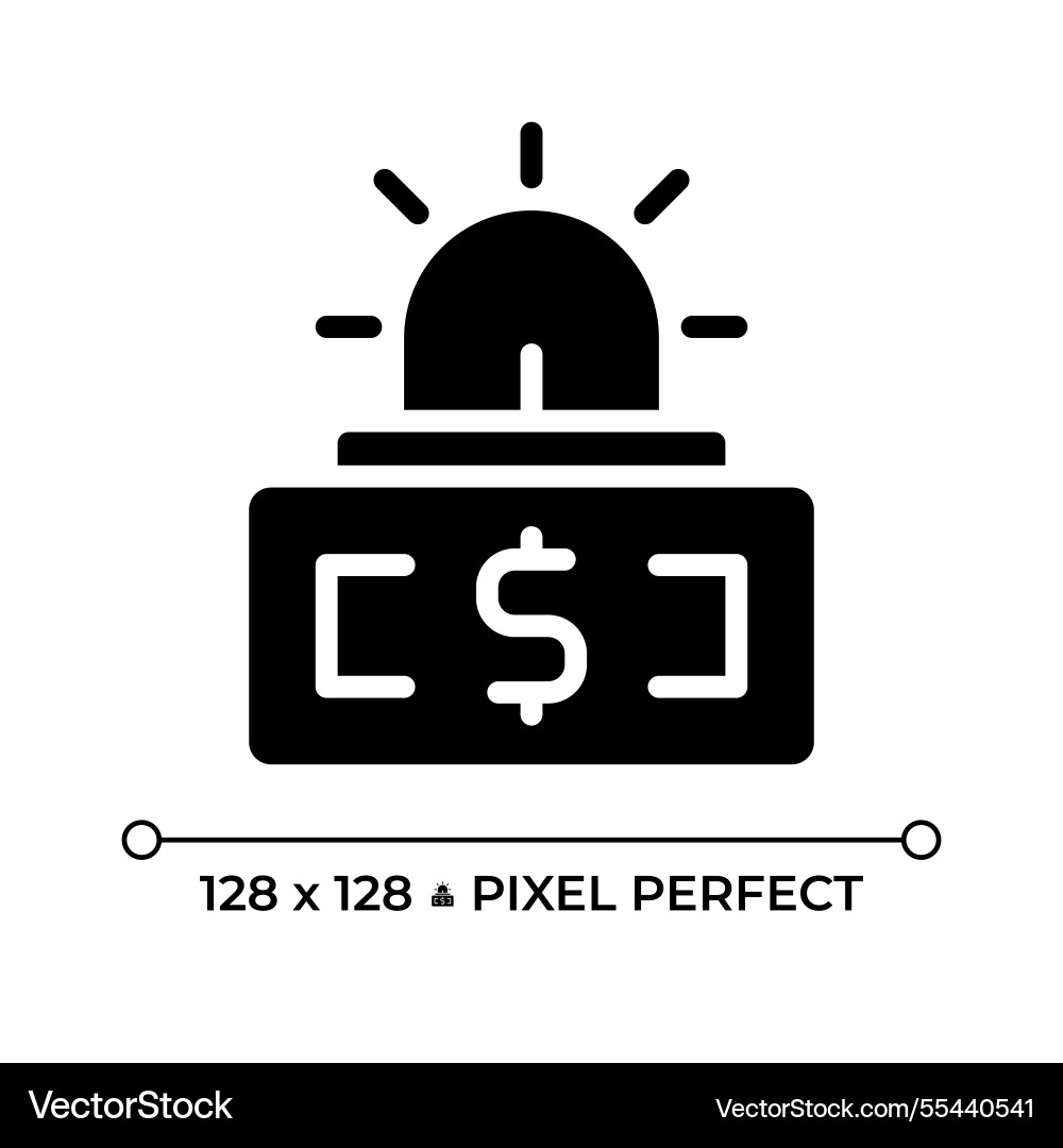 Emergency fund pixel perfect black glyph icon Vector Image