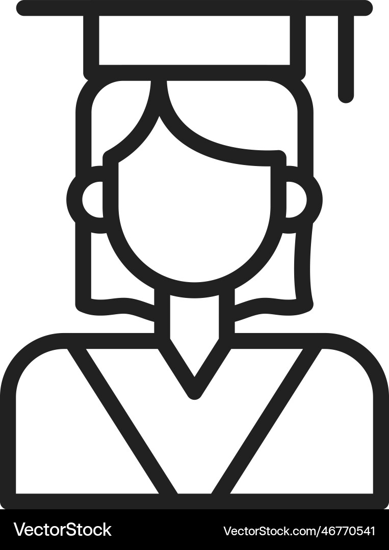 Female graduate icon image suitable Royalty Free Vector