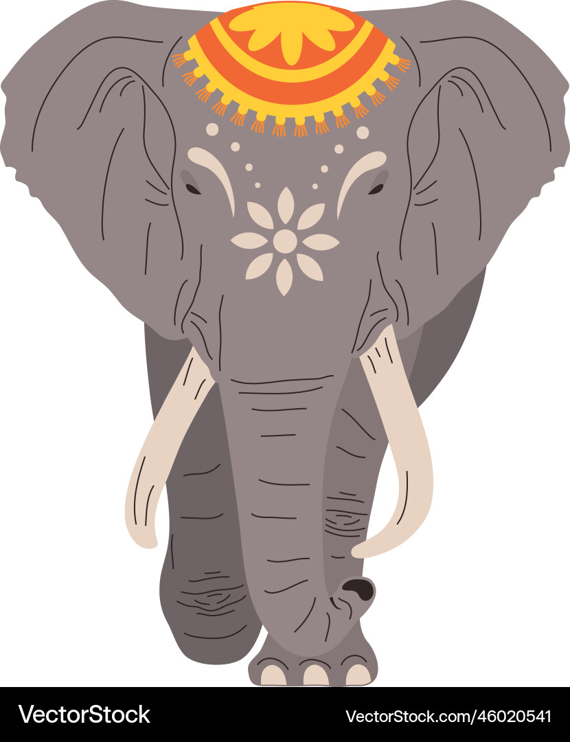 Indian elephant traditional culture Royalty Free Vector