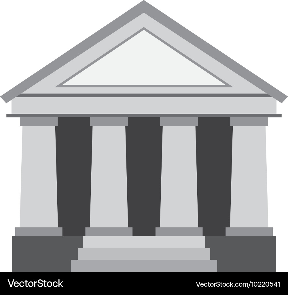 Justice building isolated icon Royalty Free Vector Image