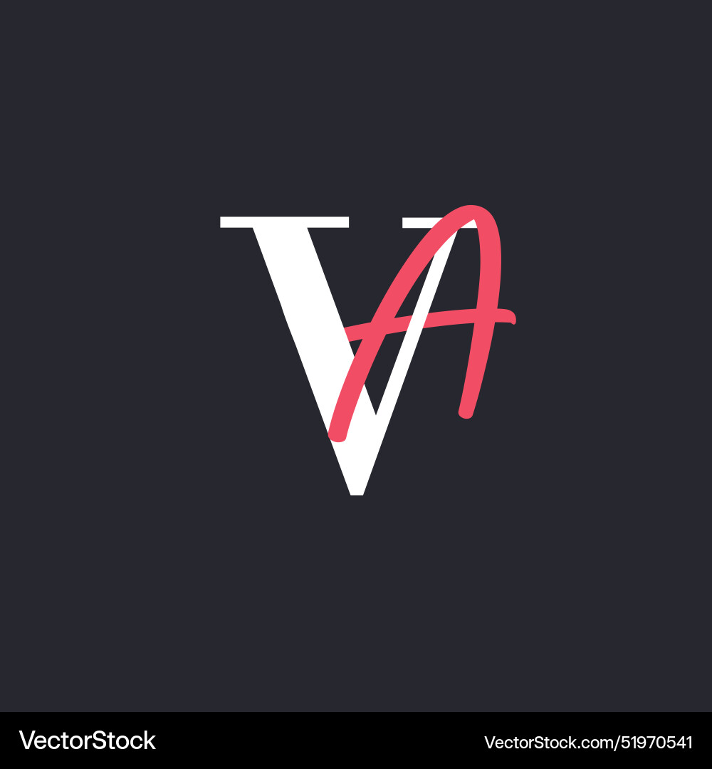 Letter va logo perfectly blended initials Vector Image