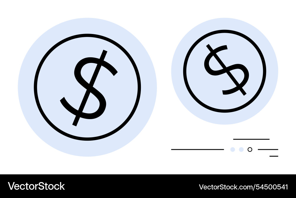 Minimalist black dollar sign symbols inside light Vector Image