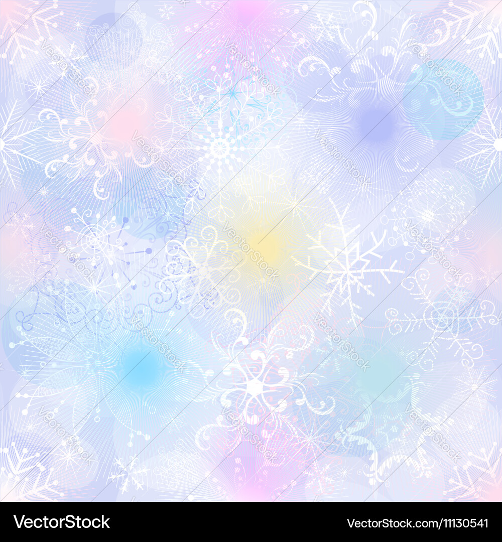 Pastel Snowflake Winter Background Royalty Free Vector Image