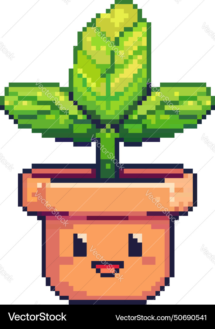 Pixel plant Royalty Free Vector Image - VectorStock