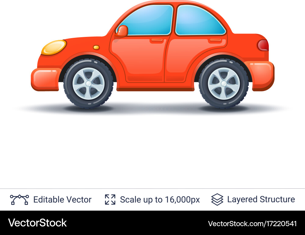 Red car isolated on white Royalty Free Vector Image