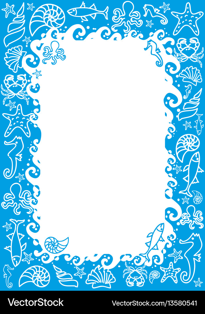 Seafood menu background Royalty Free Vector Image