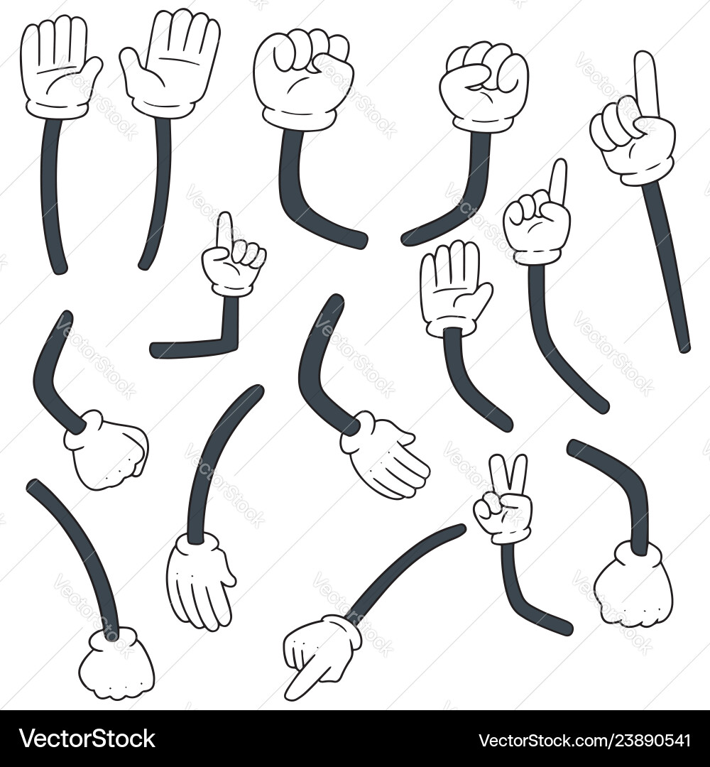 Set of cartoon arm Royalty Free Vector Image - VectorStock