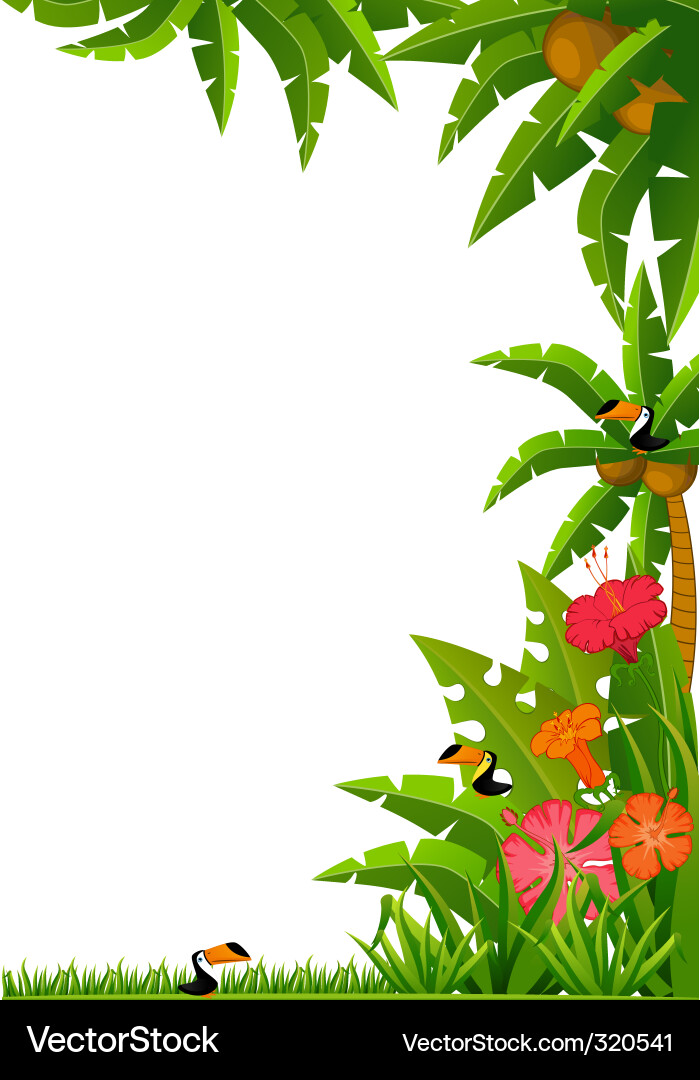 Tropical Floral Border Royalty Free Vector Image