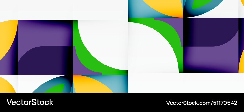 A purple yellow green and blue geometric Vector Image