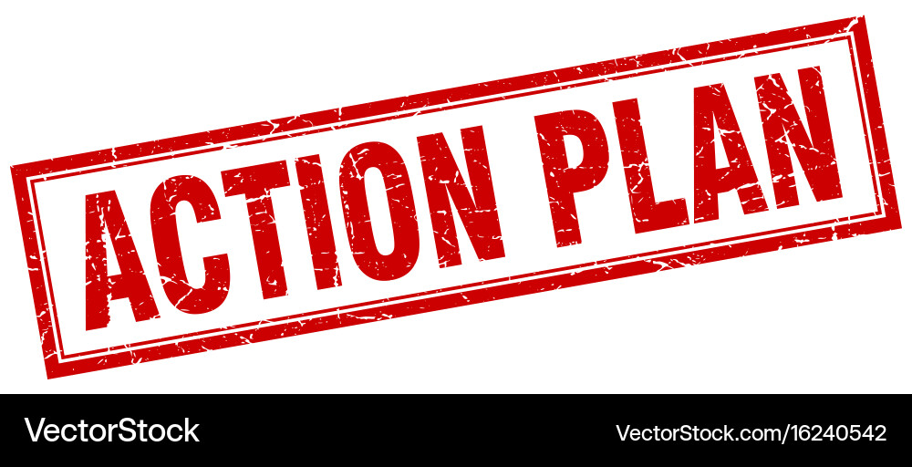 Action plan square stamp Royalty Free Vector Image