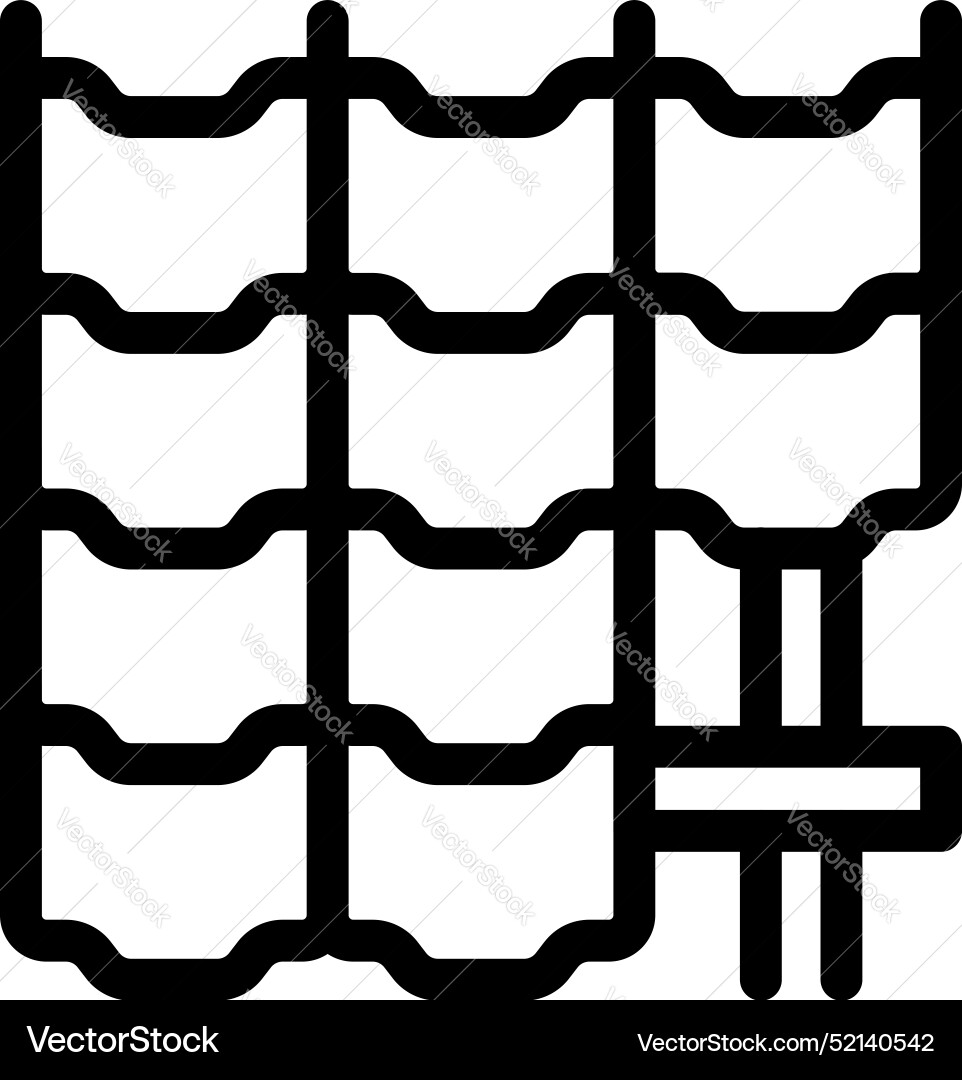 Construction worker installing roof tiles using Vector Image