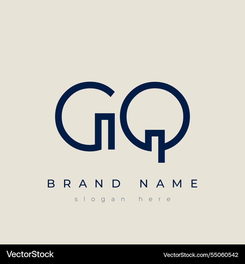 Gq alphabet letter icon logo Royalty Free Vector Image