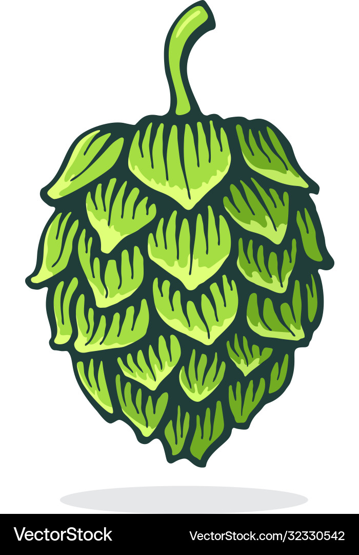 Green Hop Cone Symbol Royalty Free Vector Image