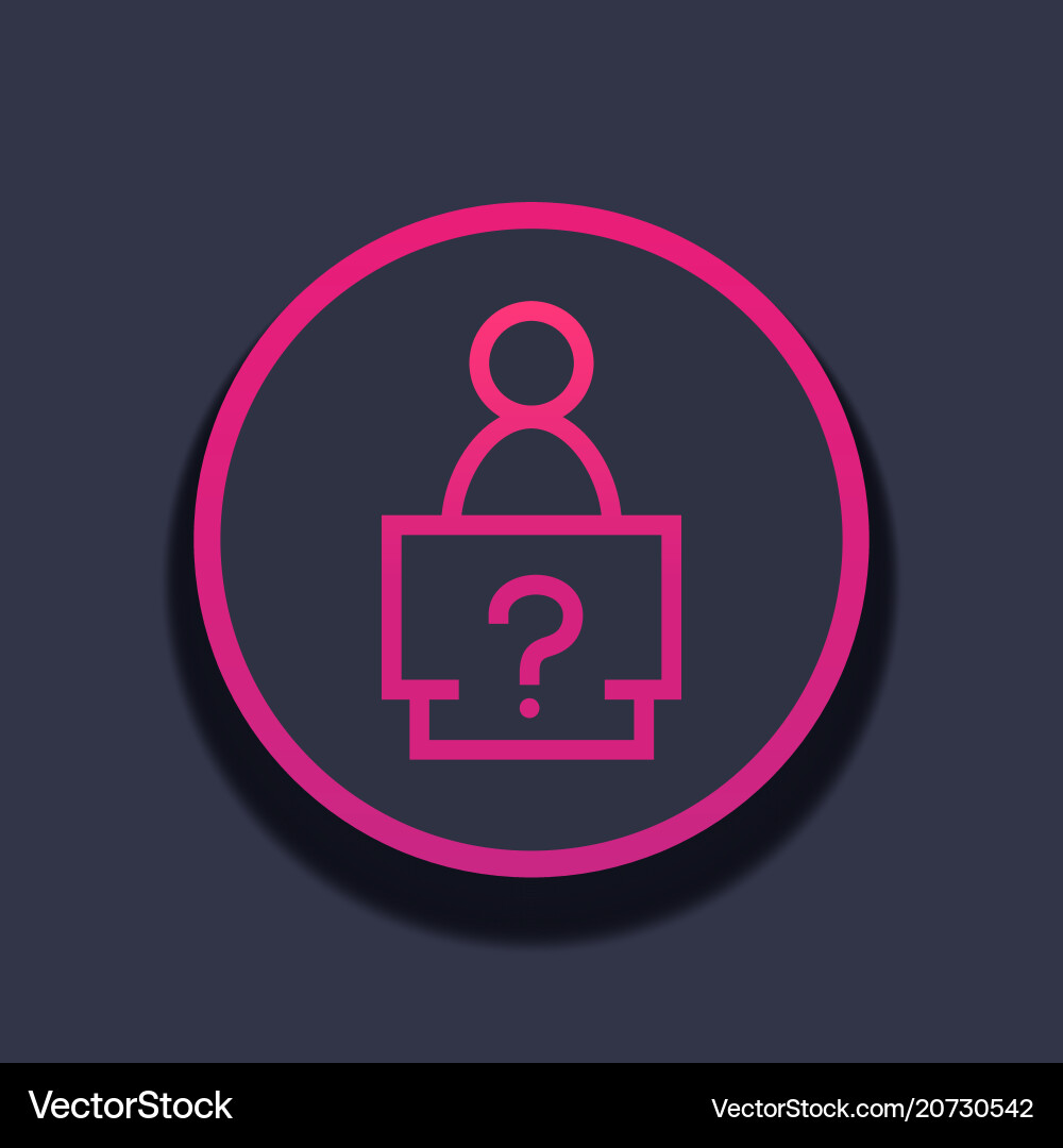 Information desk icon linear sign Royalty Free Vector Image