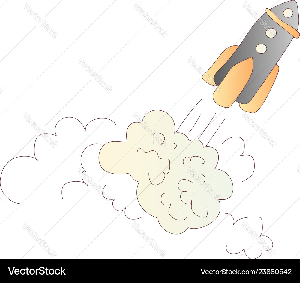 Launching rockets cartoon Royalty Free Vector Image