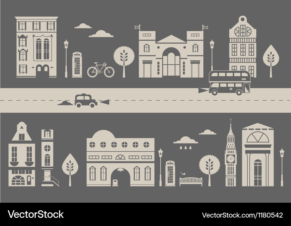 London street Royalty Free Vector Image - VectorStock