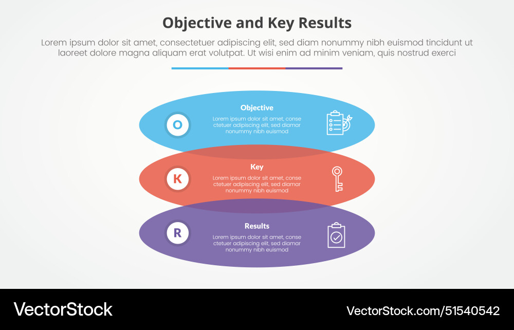 Okr objectives and key results framework Vector Image