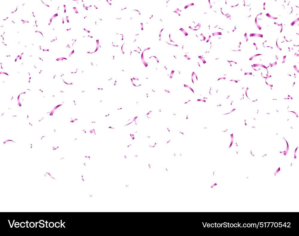 Pink confetti falling paper ribbons isolated Vector Image