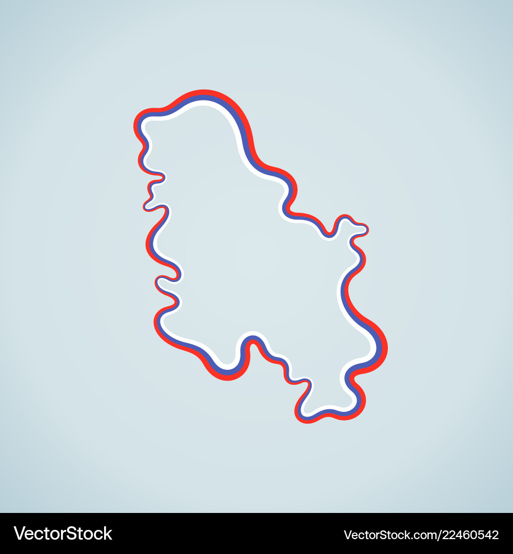 Serbia Outline Map Royalty Free Vector Image
