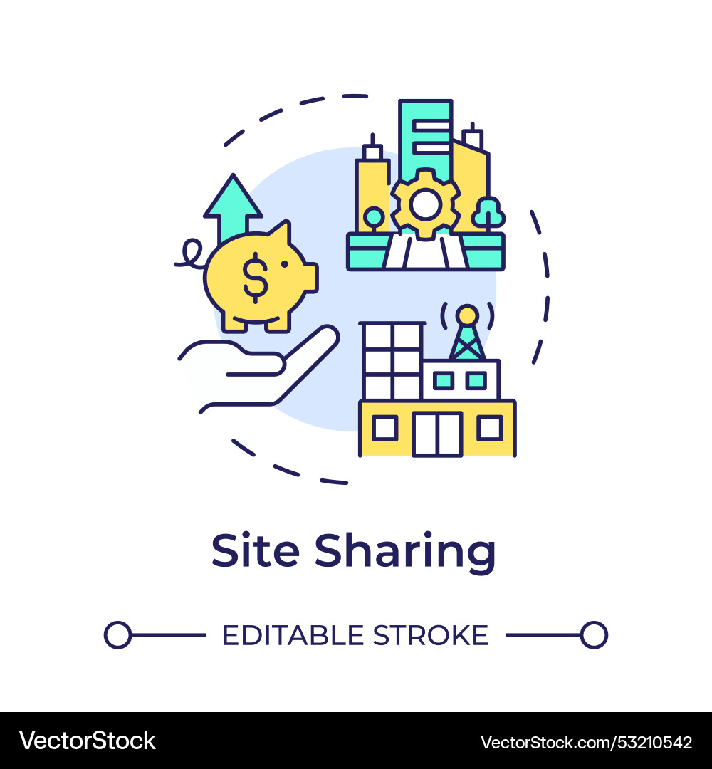 Site sharing multi color concept icon Royalty Free Vector