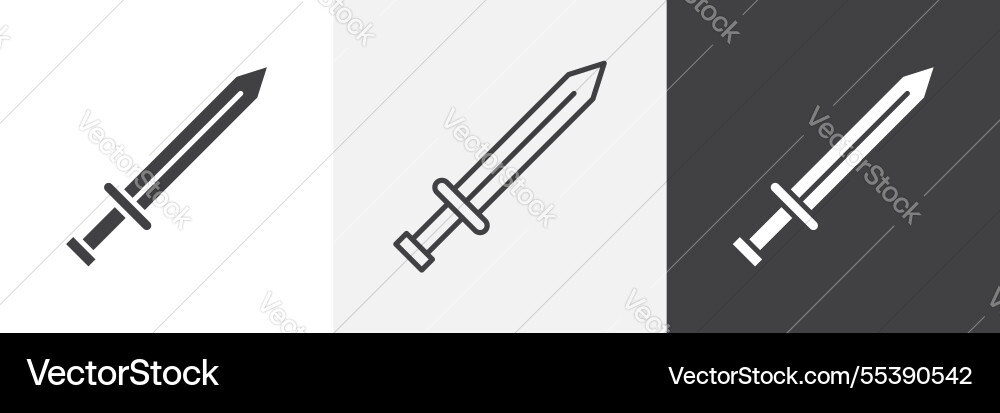 Sword icons graphics pack Royalty Free Vector Image