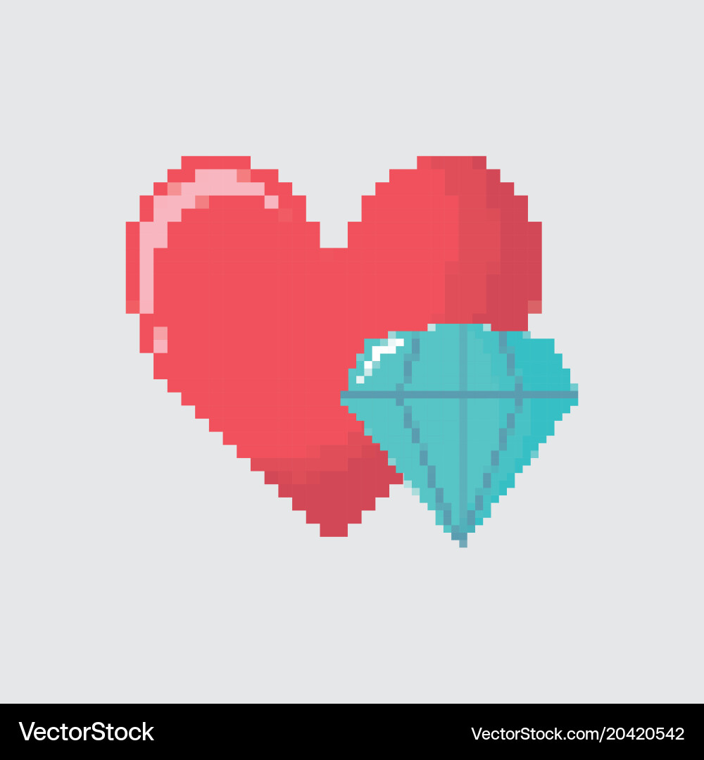 Video game heart Royalty Free Vector Image - VectorStock