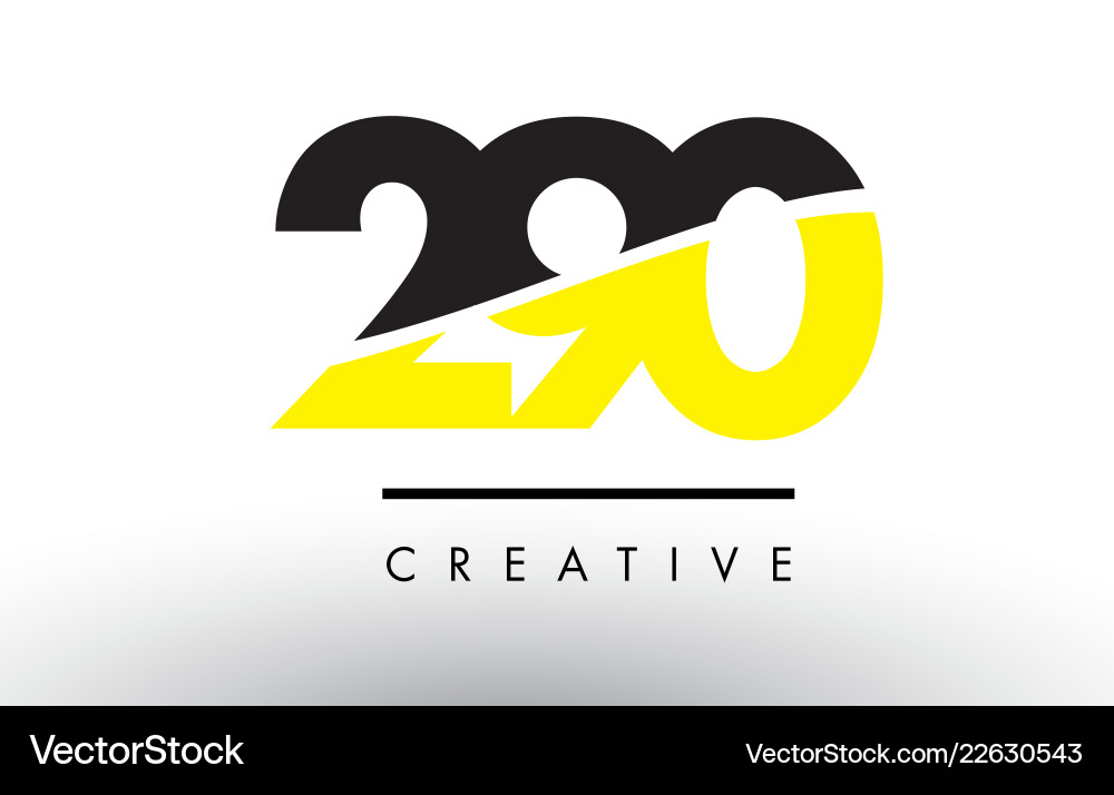 290 black and yellow number logo design Royalty Free Vector