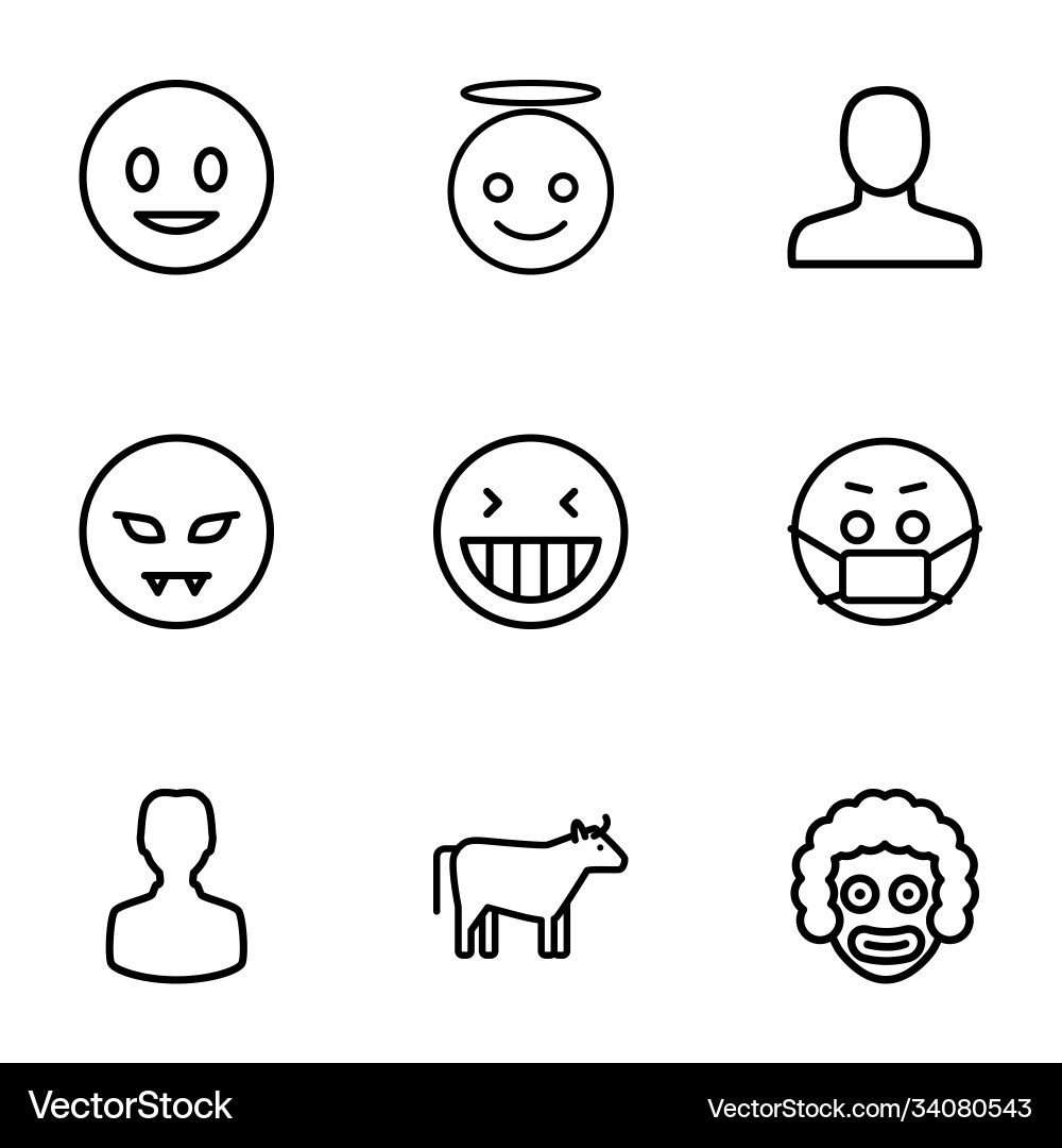 9 face icons Royalty Free Vector Image - VectorStock