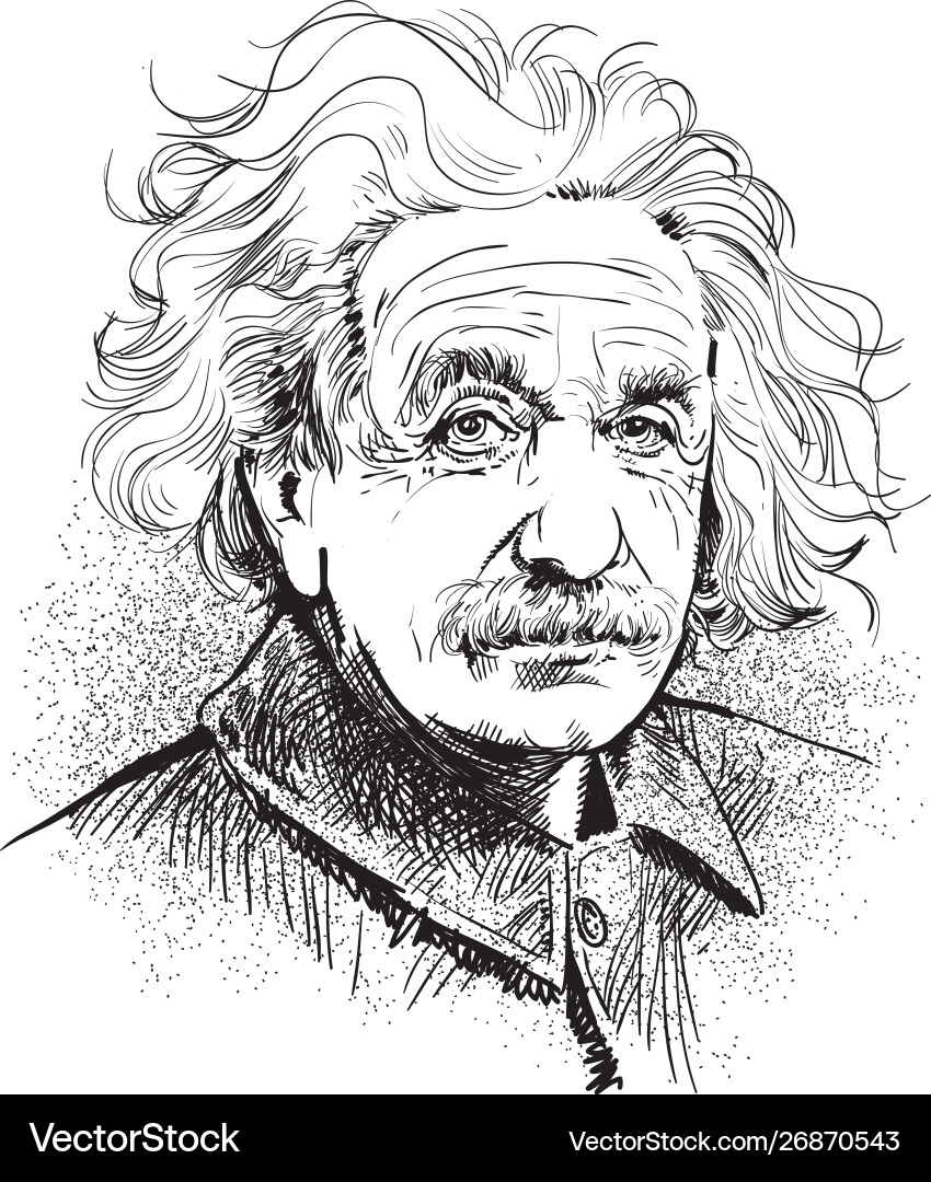 Albert einstein portrait Royalty Free Vector Image