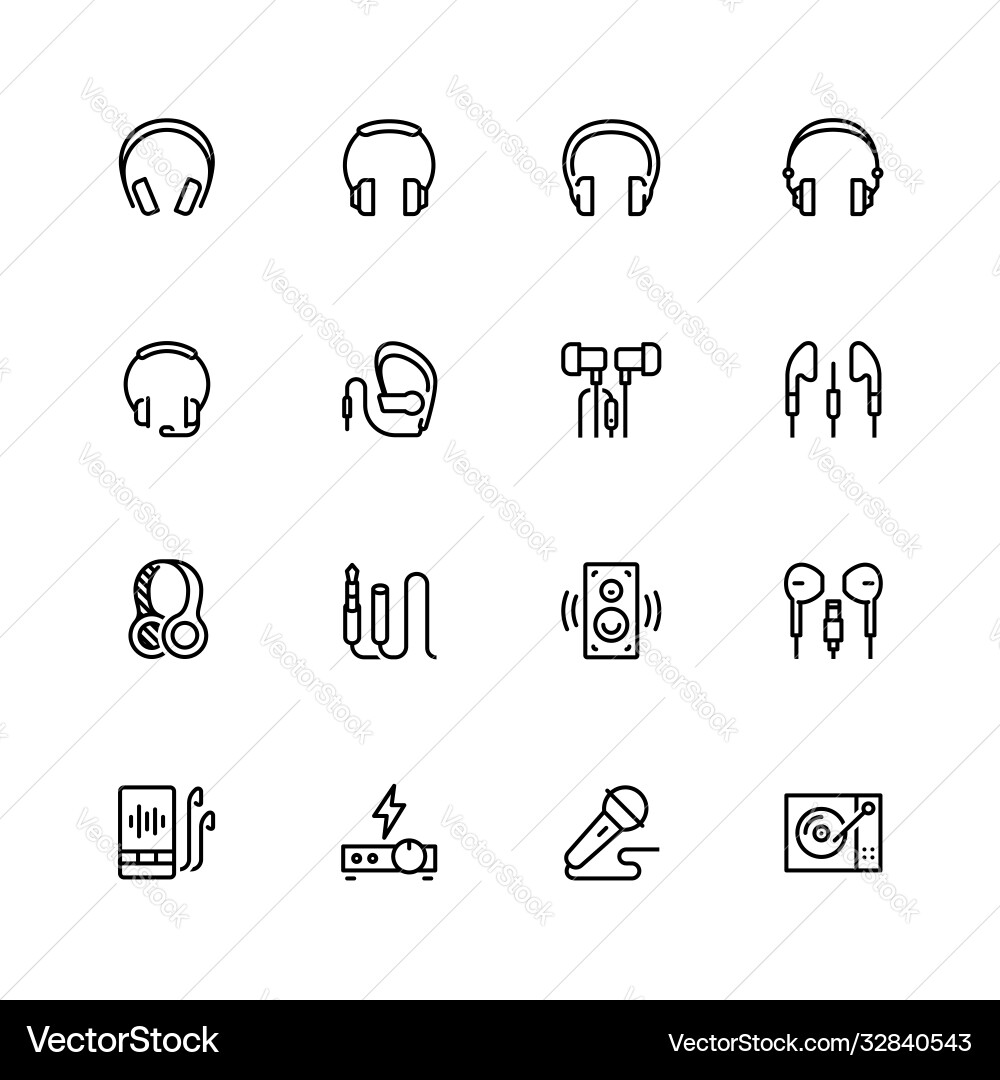 Audio Equipment Icon Set Royalty Free Vector Image