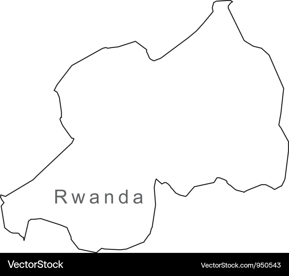 Black white rwanda outline map Royalty Free Vector Image