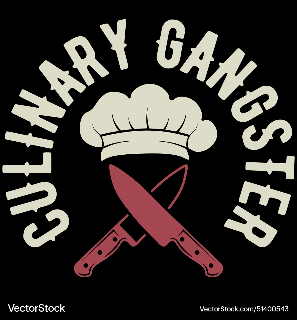Cook gift shirt line culinary gangster chef Vector Image
