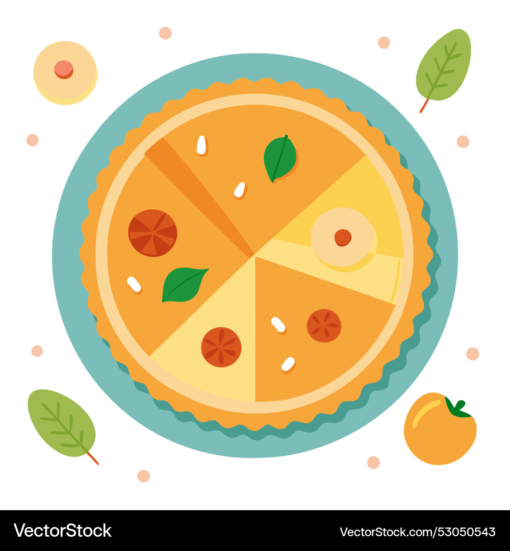 Elevating tradition top view delights of quiche Vector Image