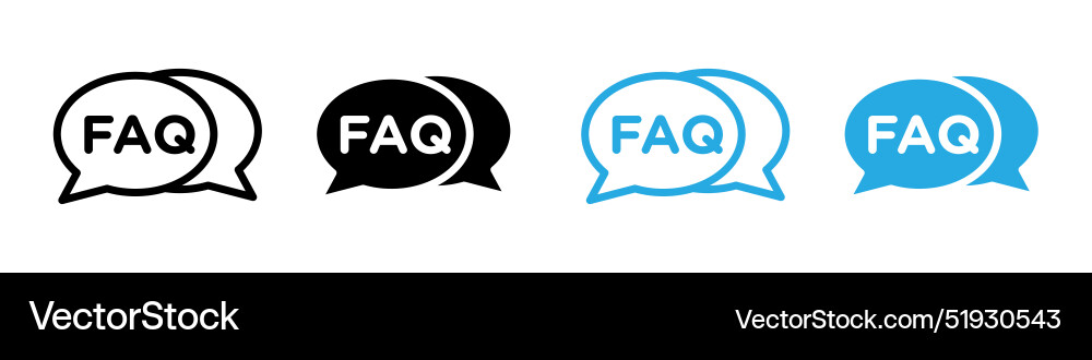 Faq icon logo set Royalty Free Vector Image - VectorStock