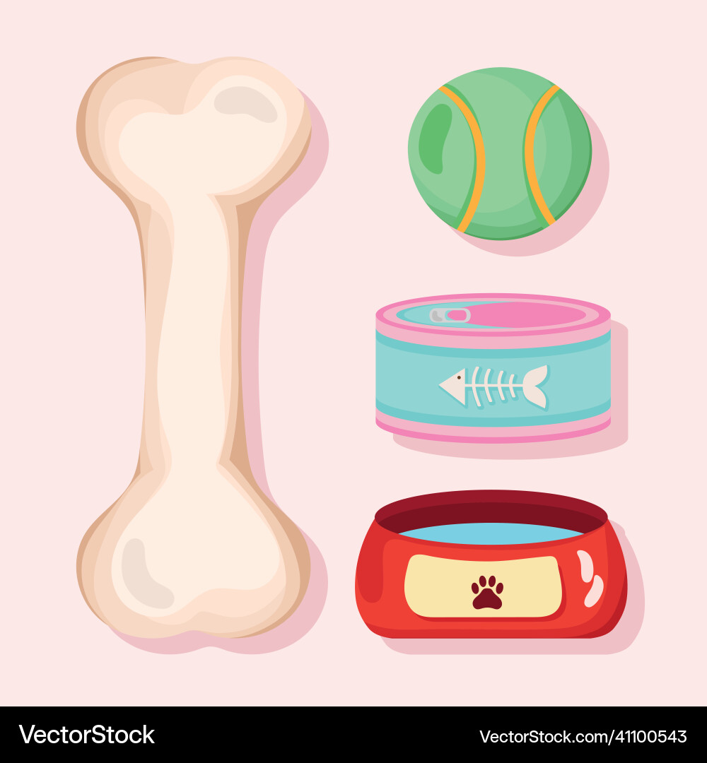 Four pet lover products Royalty Free Vector Image