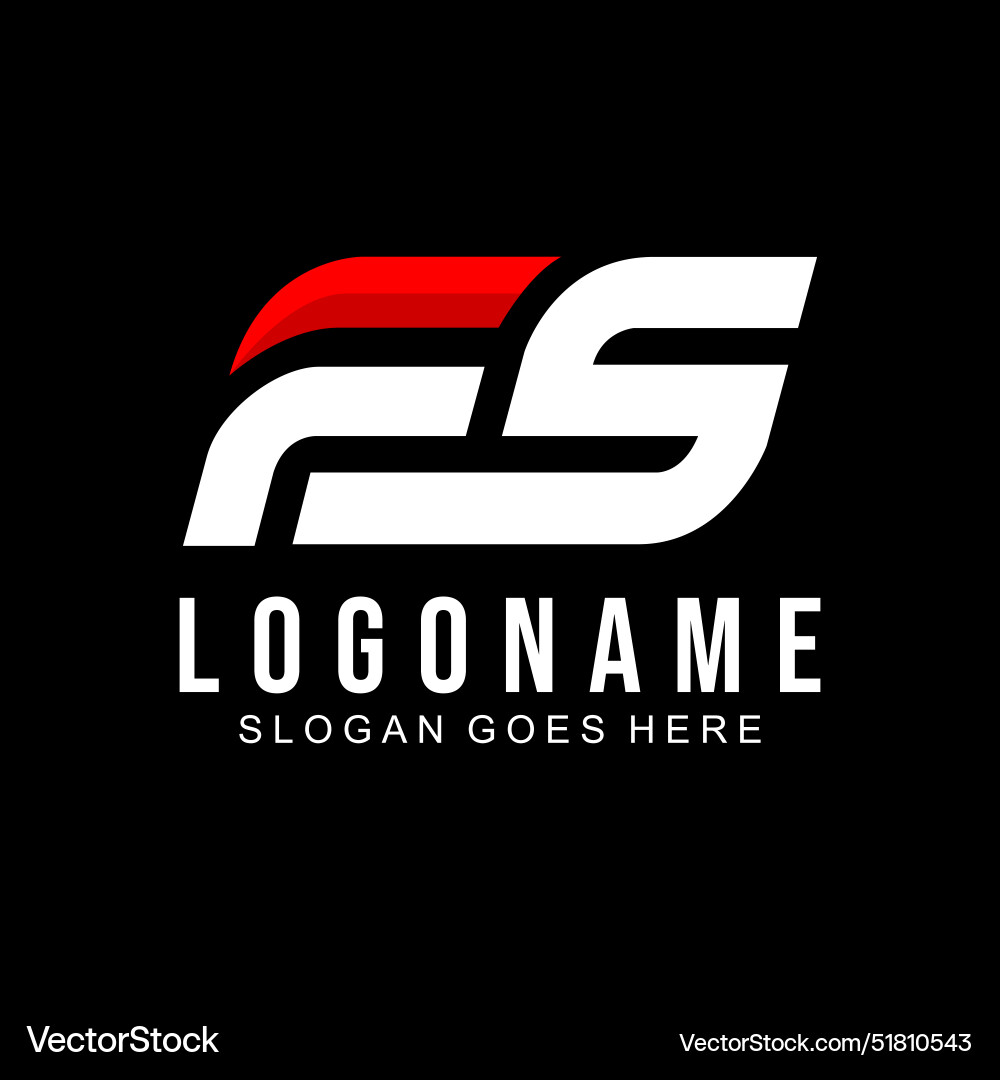 Fs letter logo design template elements modern Vector Image
