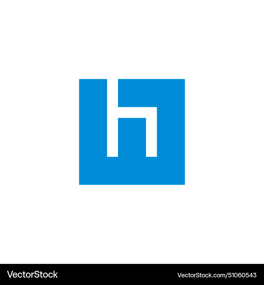 Letter hw square negative space logo Royalty Free Vector