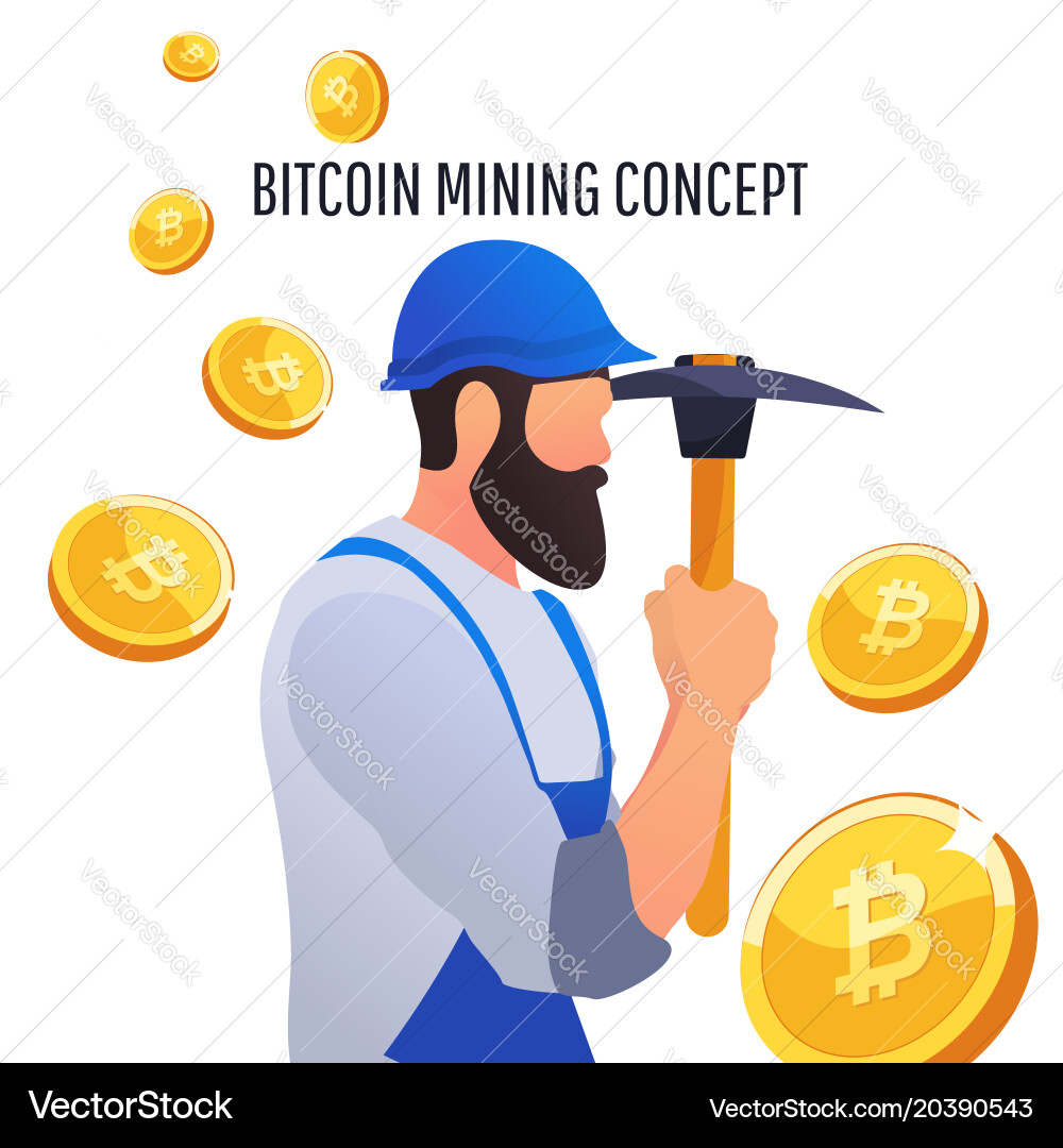 Modern concept of digital crypto mining Royalty Free Vector