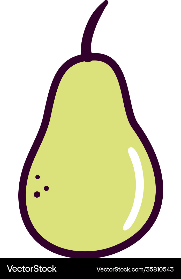 Pear fruit line and fill style icon design Vector Image