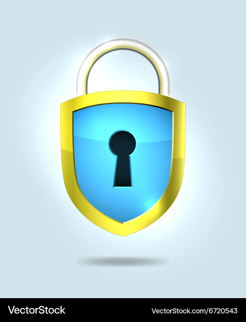 Shield - lock Royalty Free Vector Image - VectorStock