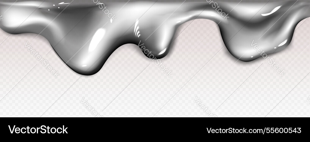 Silver liquid drip border Royalty Free Vector Image