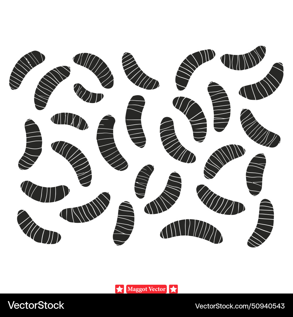 Vermin visions maggot infestation pack Royalty Free Vector