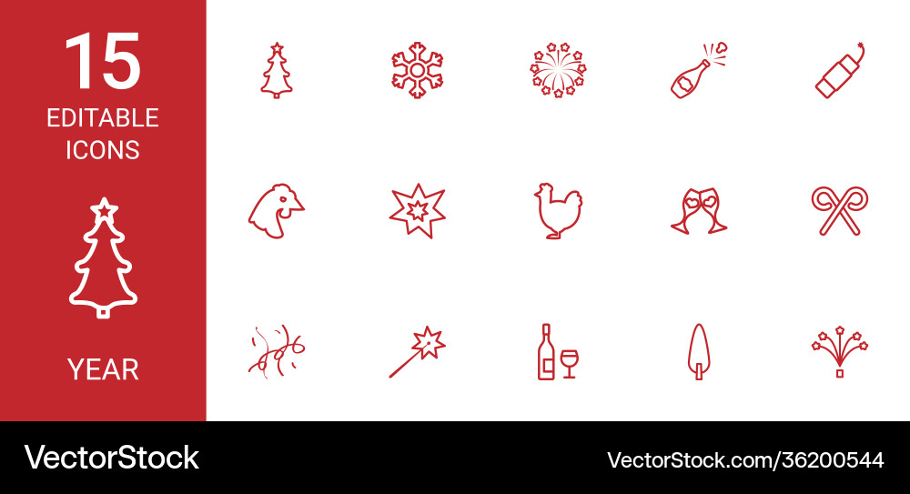 15 year icons Royalty Free Vector Image - VectorStock