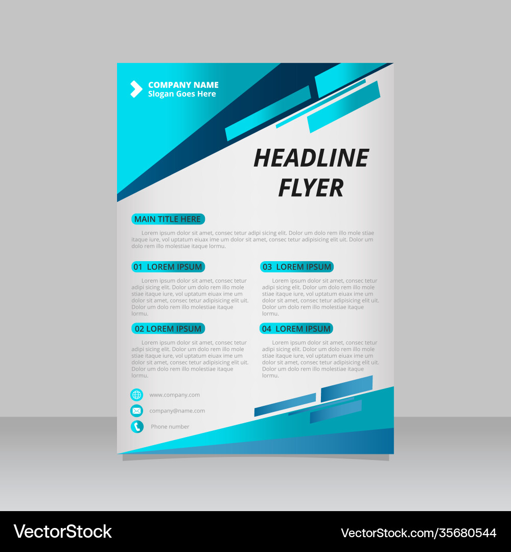 Abstract blue business flyer template Royalty Free Vector
