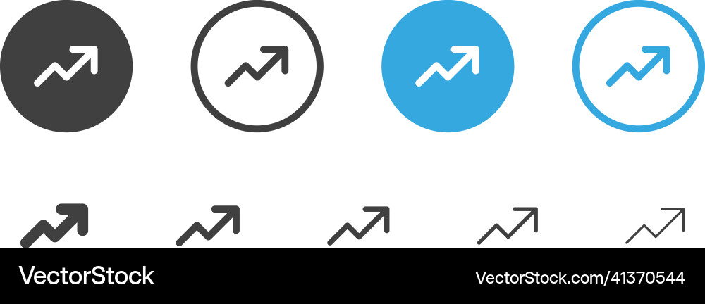 Arrow increase icon growing graph symbol Vector Image