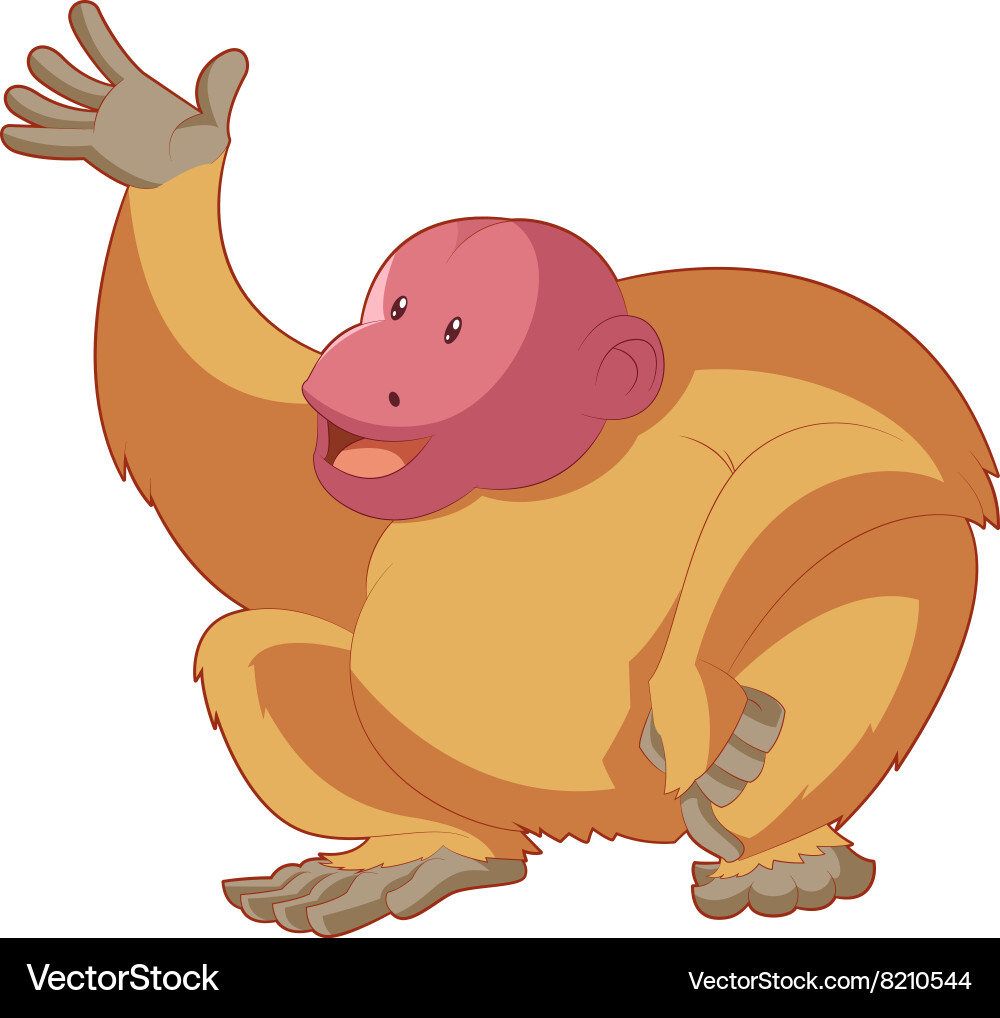 Cartoon greeting uakari Royalty Free Vector Image