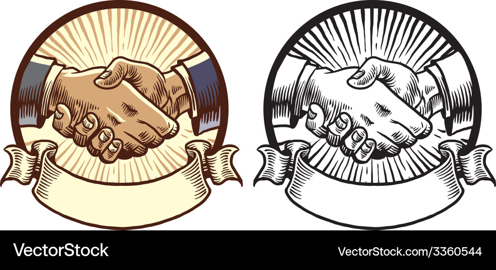 Classic style shake hand design Royalty Free Vector Image