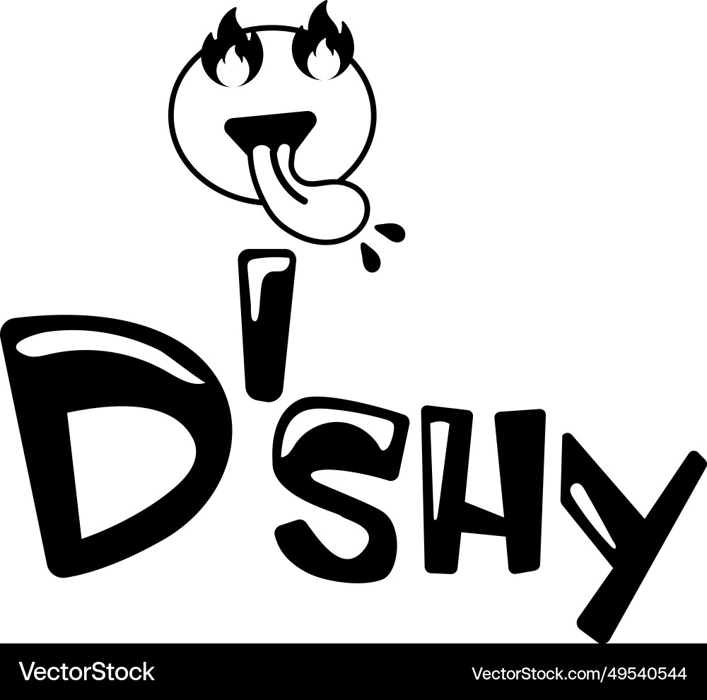 Dishy word Royalty Free Vector Image - VectorStock