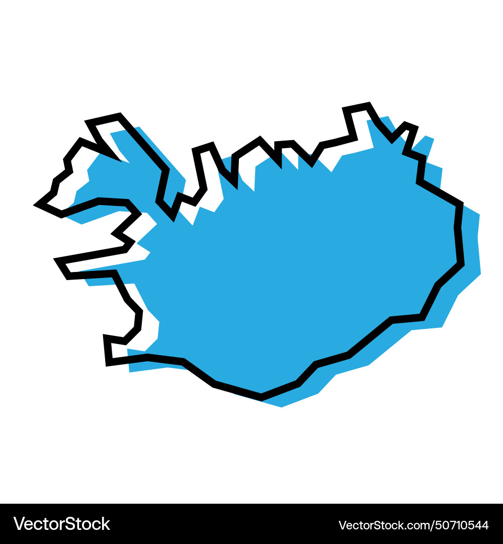 Iceland simplified map Royalty Free Vector Image