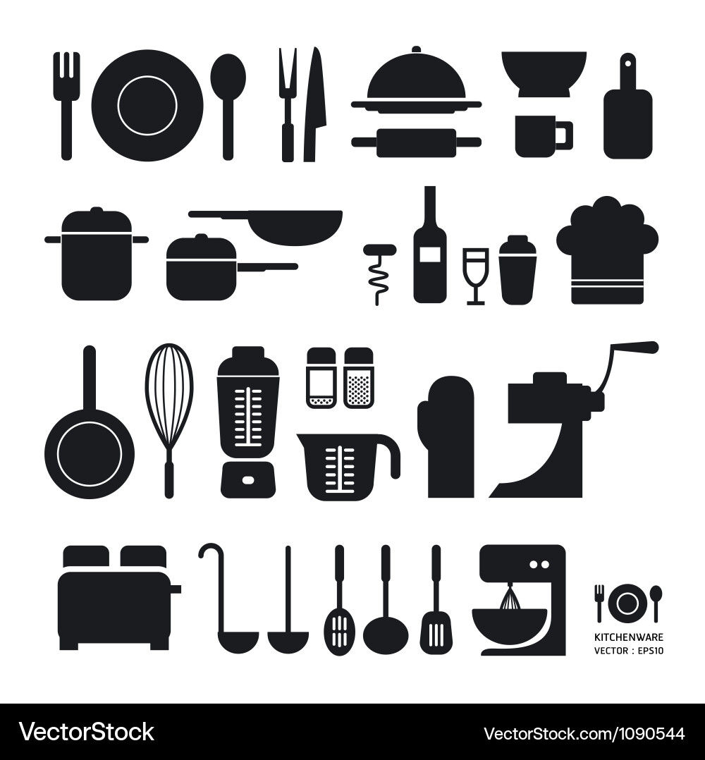 Kitchen tool icons collection Royalty Free Vector Image